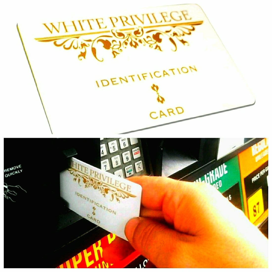 White Privilege Card, Novelty I.D.'s, Tasteless Clothing & Stickers ...